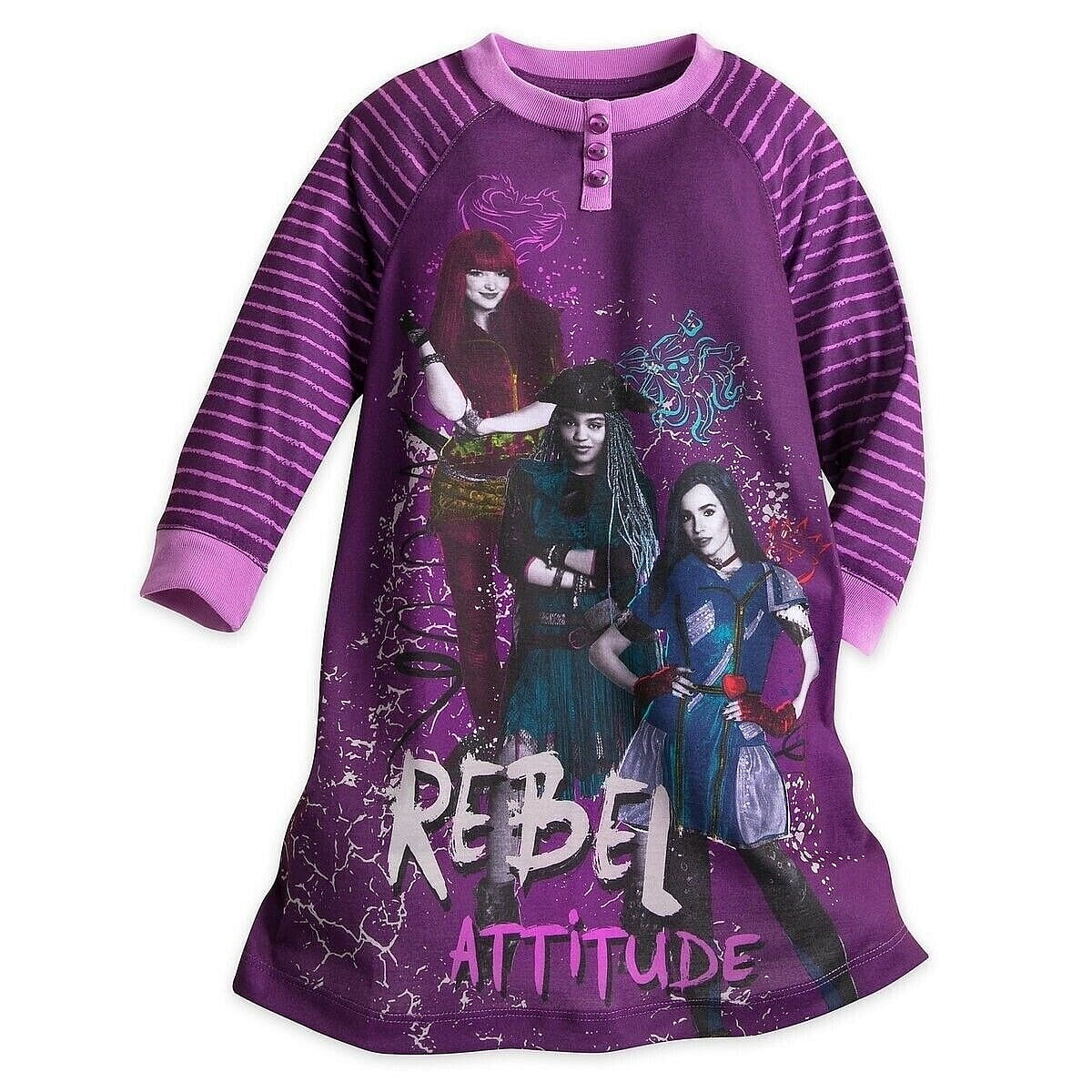 Disney Descendants Evie, Mal and Uma Rebel Attitude Purple Nightgown ...