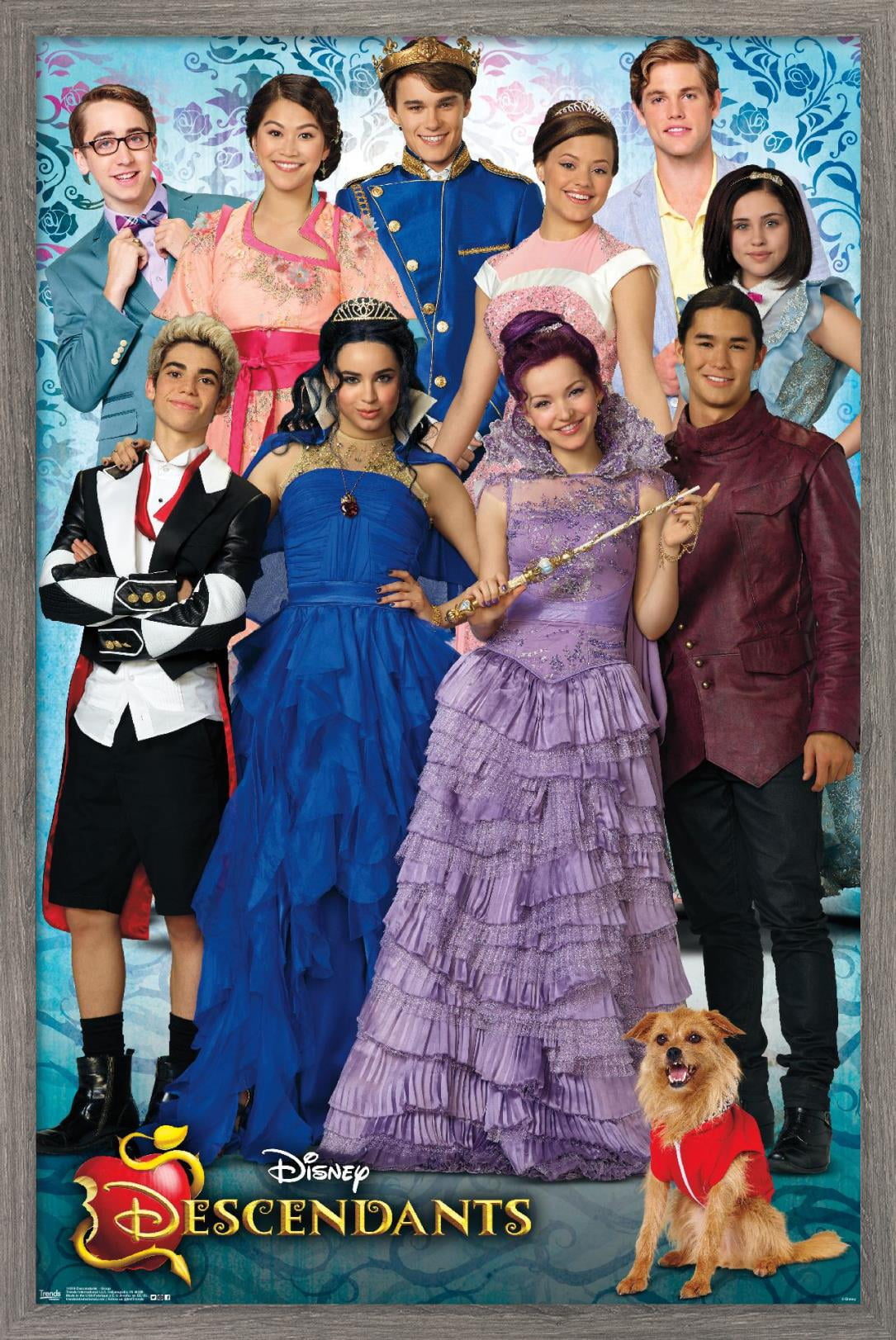 Disney Descendants - Group Wall Poster, 22.375" x 34", Framed - Walmart.com