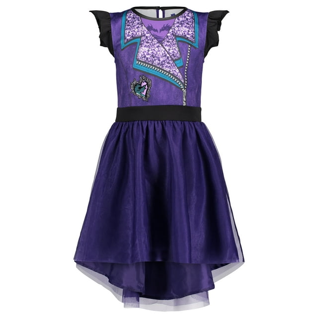Disney Descendants Mal Little Girls Tulle Sequin Cosplay Dress Little ...