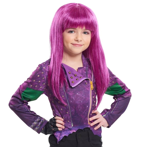 Descendants Disney Descendants 2 Mal Wig, Purple with Tinsel Highlights ...