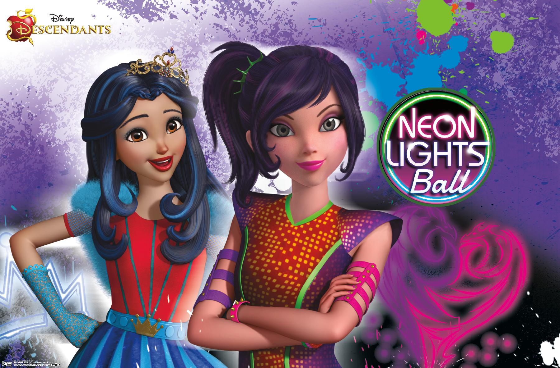 Disney Descendants - Neon Wall Poster, 22.375" x 34" - Walmart.com