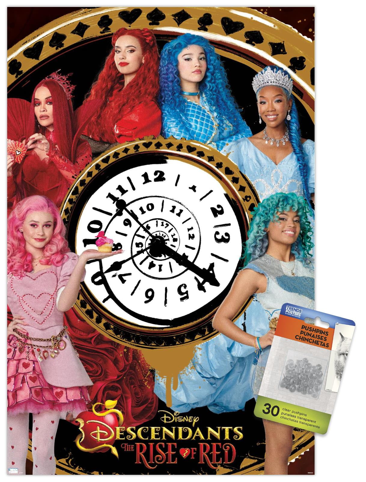 Disney Descendants: The Rise of Red - Group Wall Poster with Push Pins ...