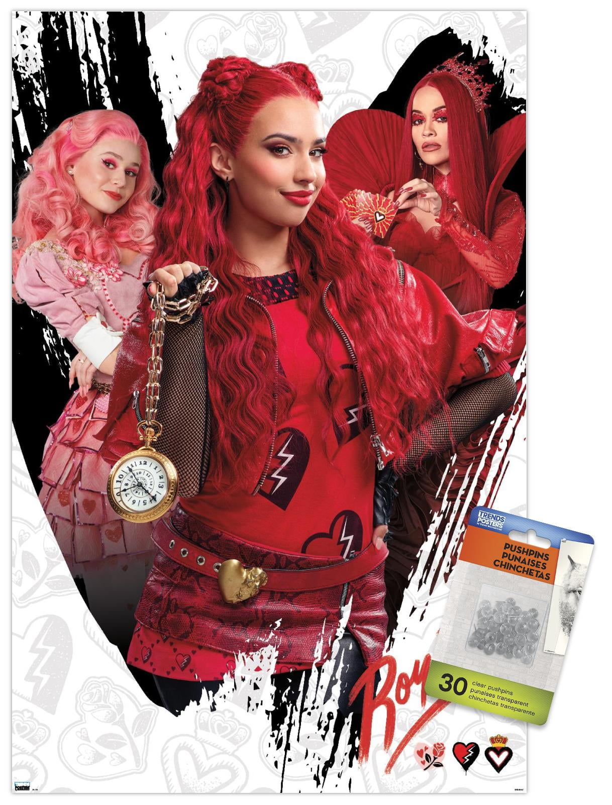 Disney Descendants: The Rise of Red - Royalty Wall Poster with Push ...