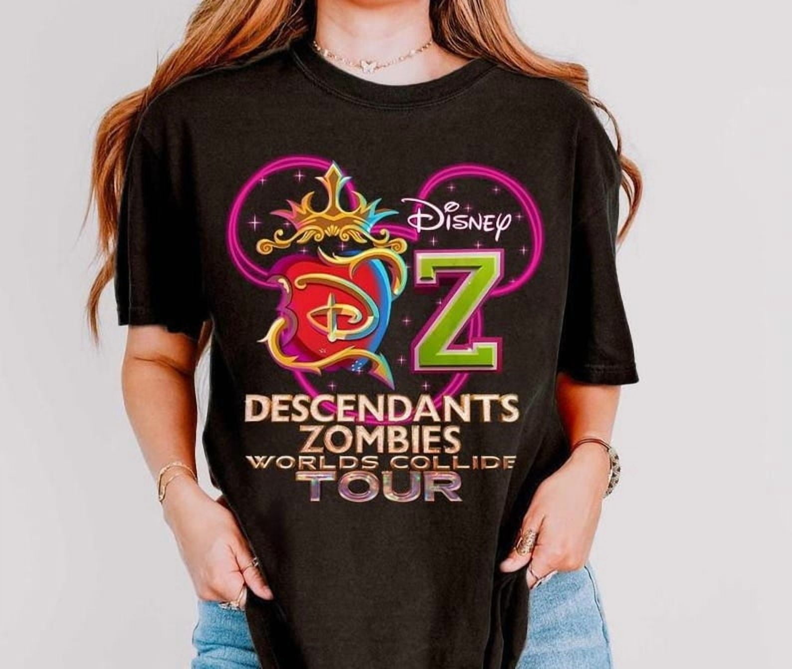 Disney Descendants Zombies World Collide Tour Logo Mickey Head T-Shirt ...
