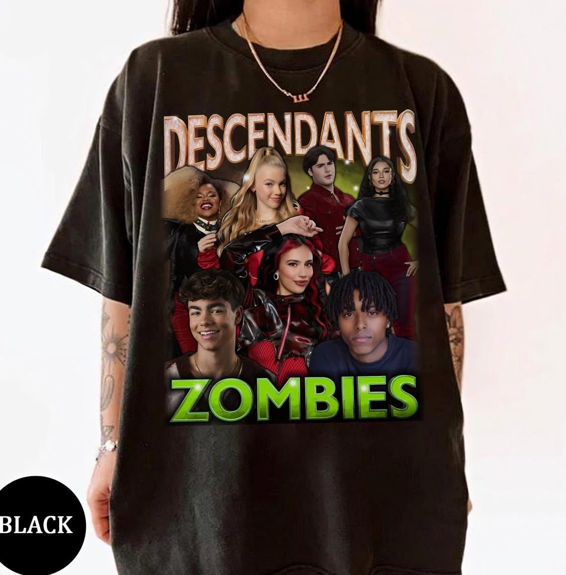 Disney Descendants Zombies Worlds Collide Tour All Characters T-Shirt,Black Color,Size 2XL ...