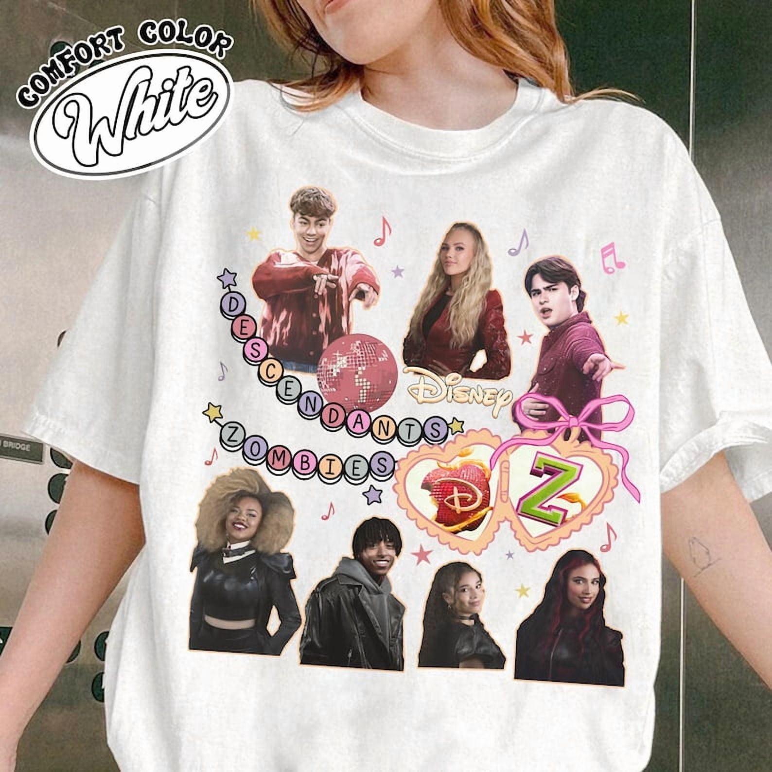 Disney Descendants Zombies Worlds Collide Tour Coquette Bow T-Shirt, Disney Zombies Tour Summer ...