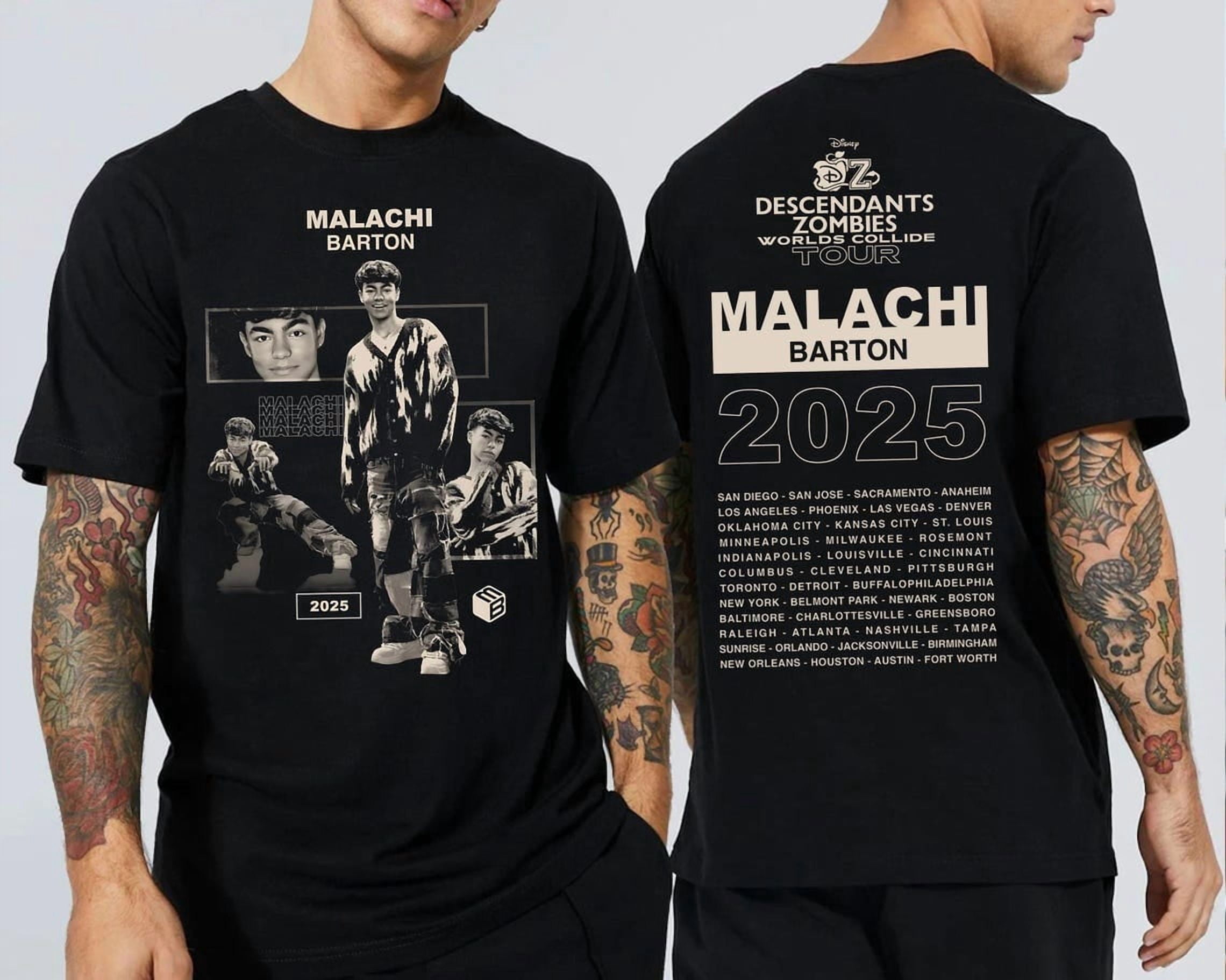 Disney Descendants Zombies Worlds Collide Tour Malachi Barton 2 Sided T ...