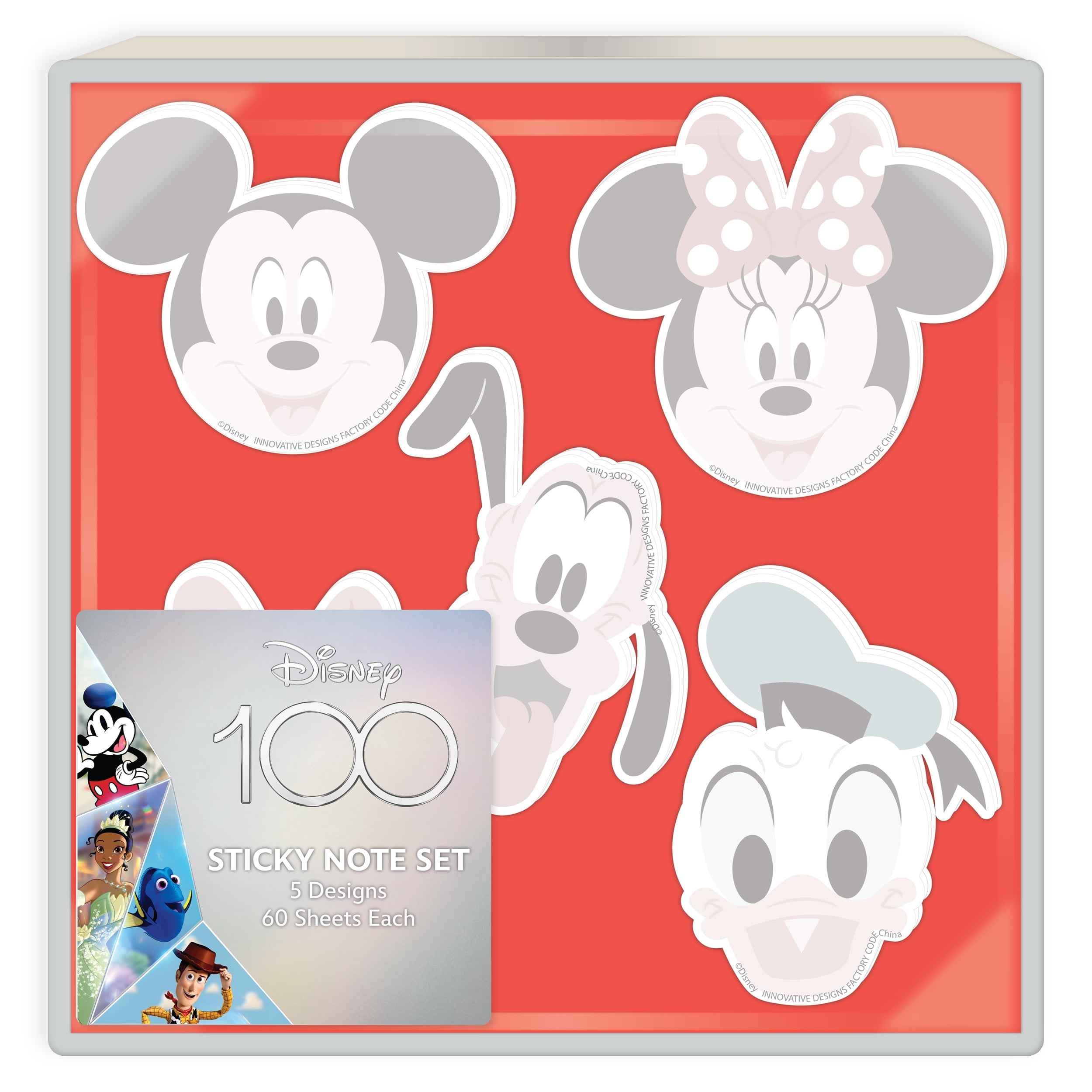 Disney Die-Cut Sticky Notes, Classic Characters, 3" x 3", 5 Pads (60 ...