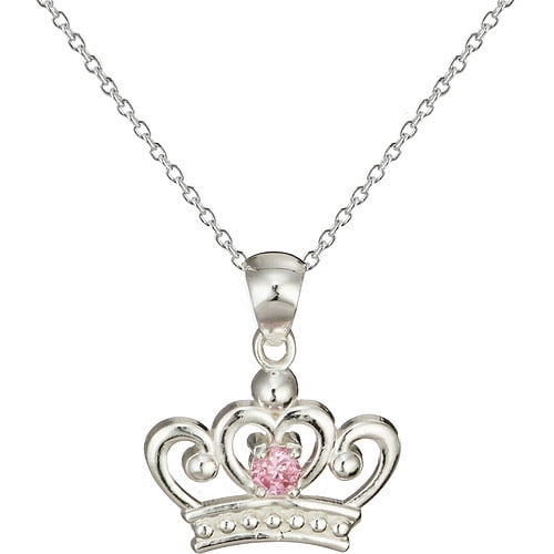 Disney - Disney Ss Princess Crown Cz Pendant W/ Chain - Walmart.com