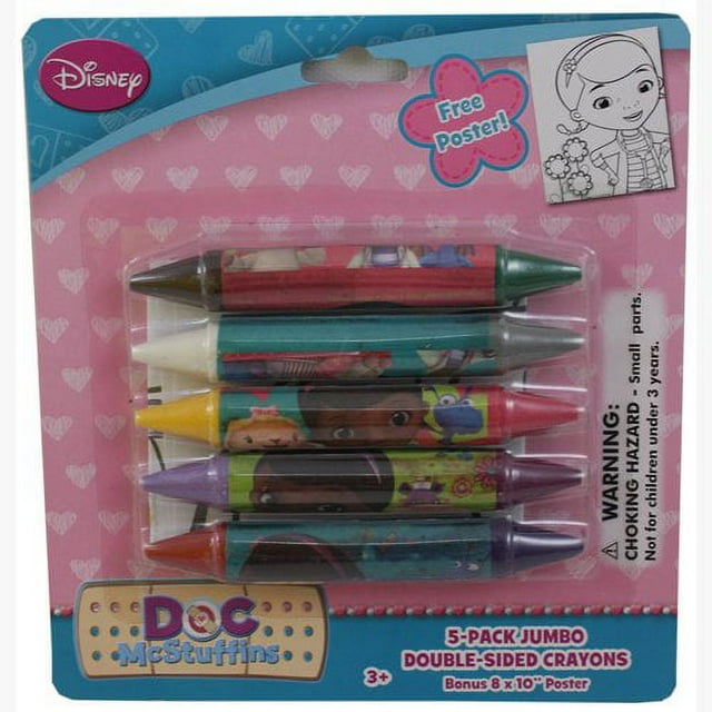 Disney Doc McStuffins 5-Pack Jumbo Double Sided Crayons with Bonus ...