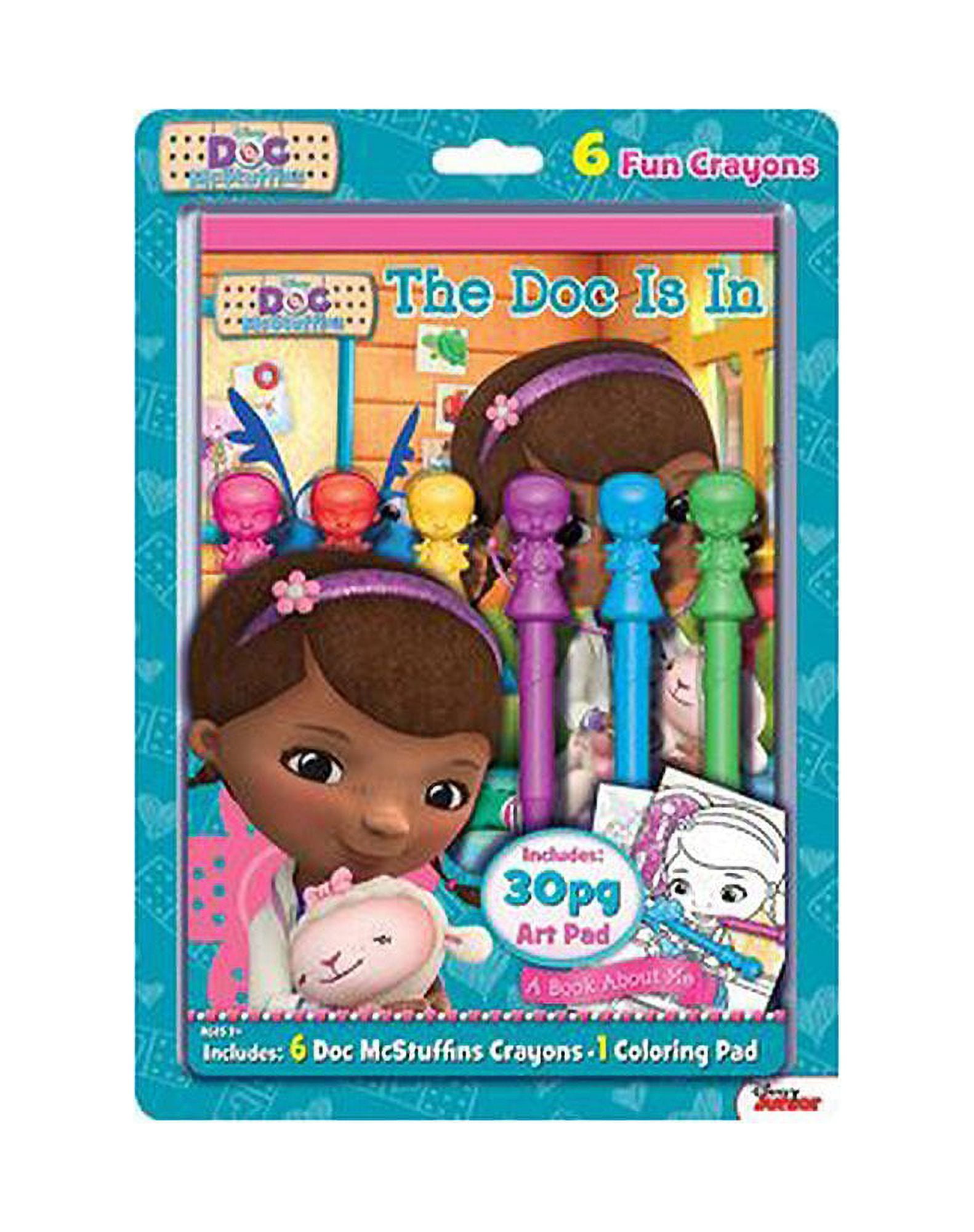 Disney Doc McStuffins Art Pad & 6 Character Shaped Crayons Kit ...