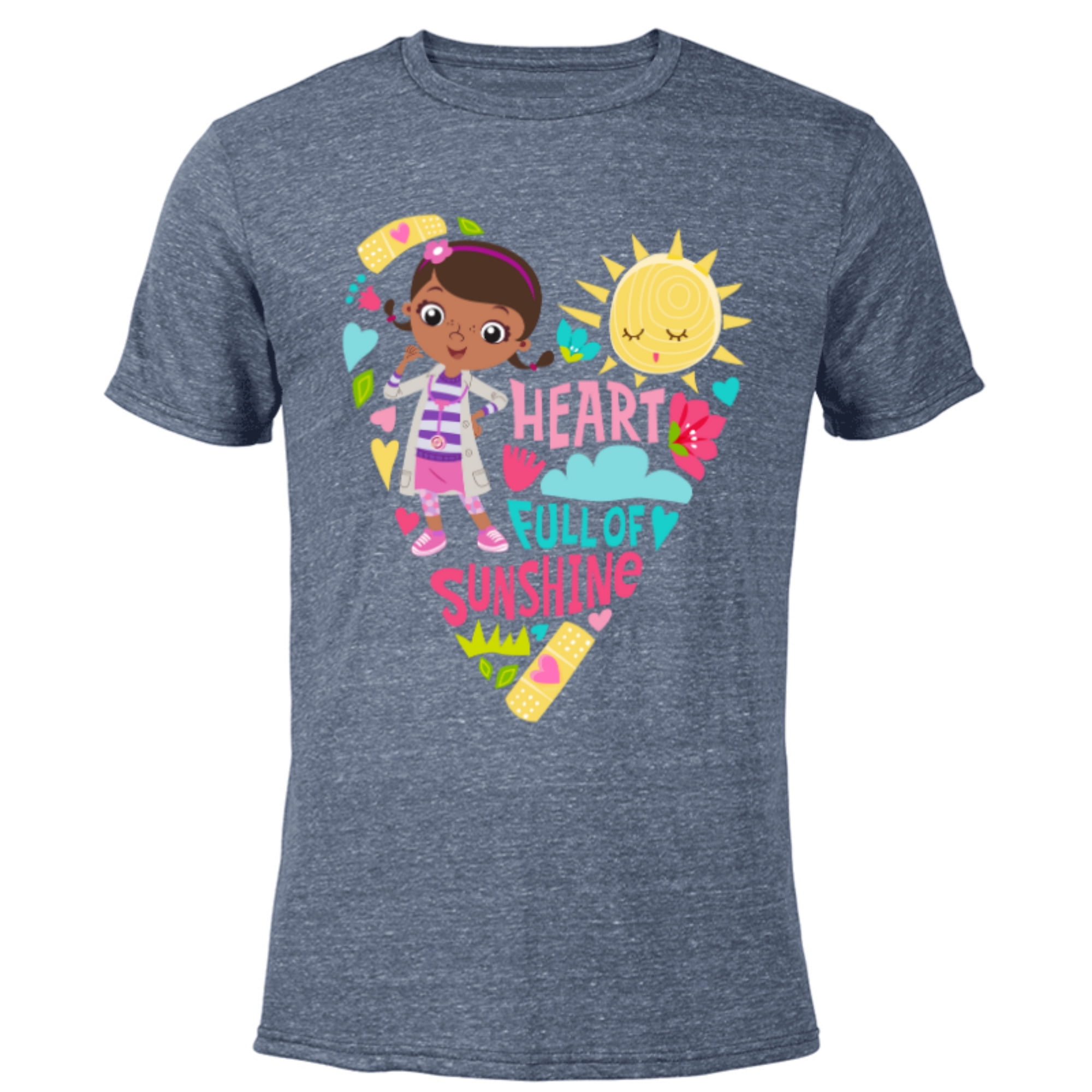 Disney Doc McStuffins Heart Full of Sunshine Girls’ - Short Sleeve Blended T-Shirt for Adults ...