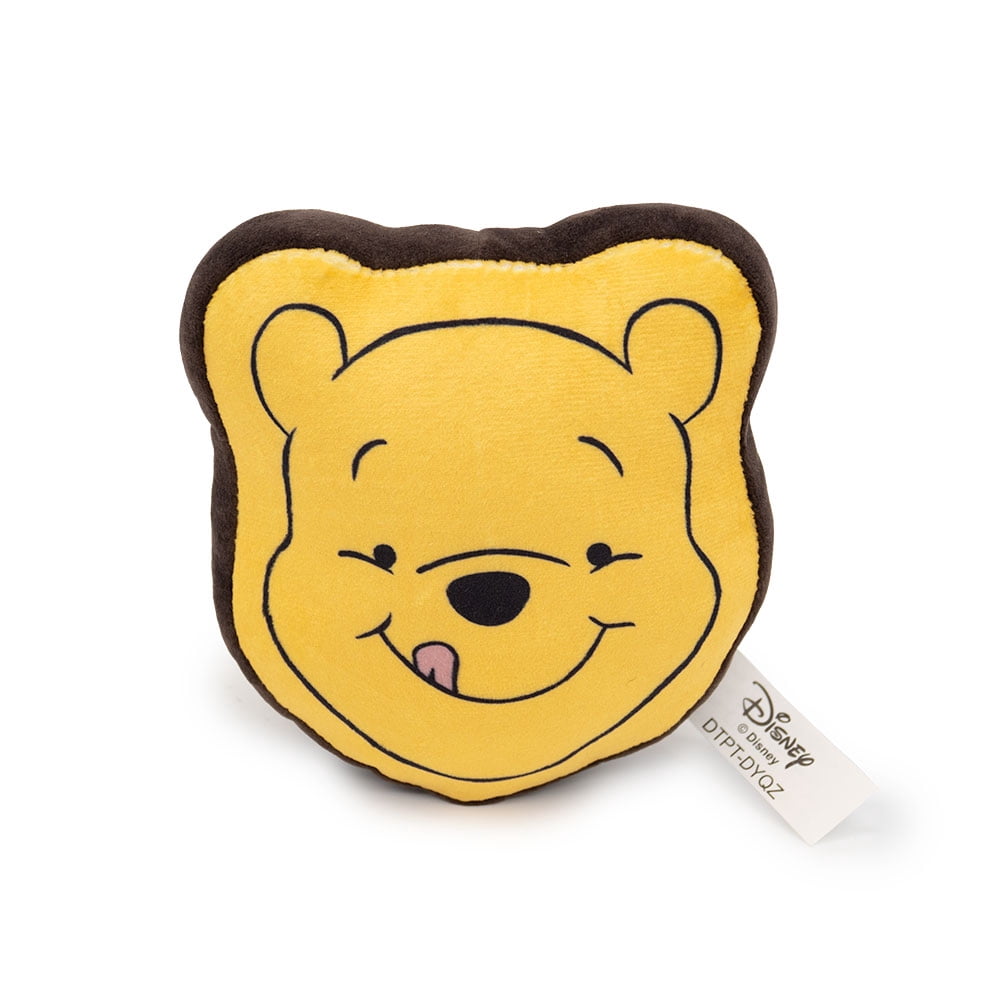 Disney Dog Toy, Winnie the Pooh Smiling Face Yellow Pet Toy, Plush ...
