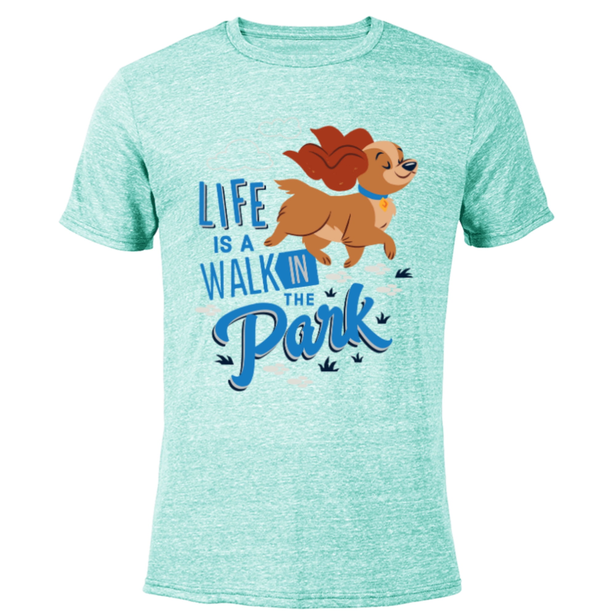 Disney Dogs Lady Life is a Walk in the Park - Short Sleeve Blended T ...