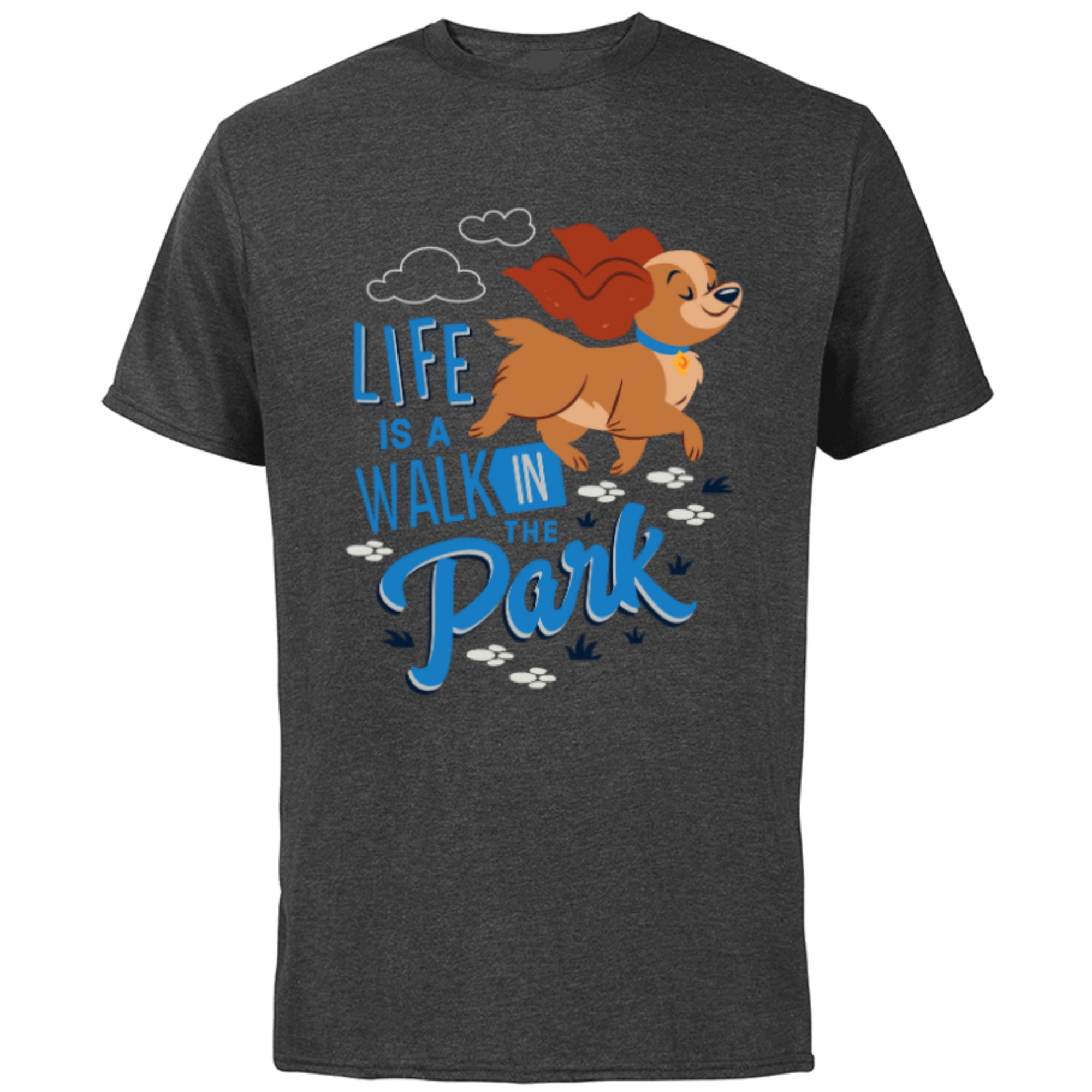 Disney Dogs Lady Life is a Walk in the Park - Short Sleeve Cotton T ...