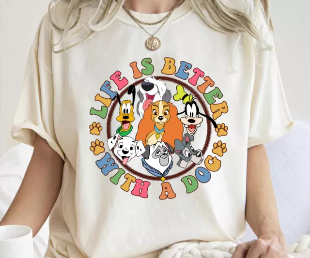 Disney Dogs Life Is Better Pluto Lady & Tramp Unisex Adult Kid Shirt ...