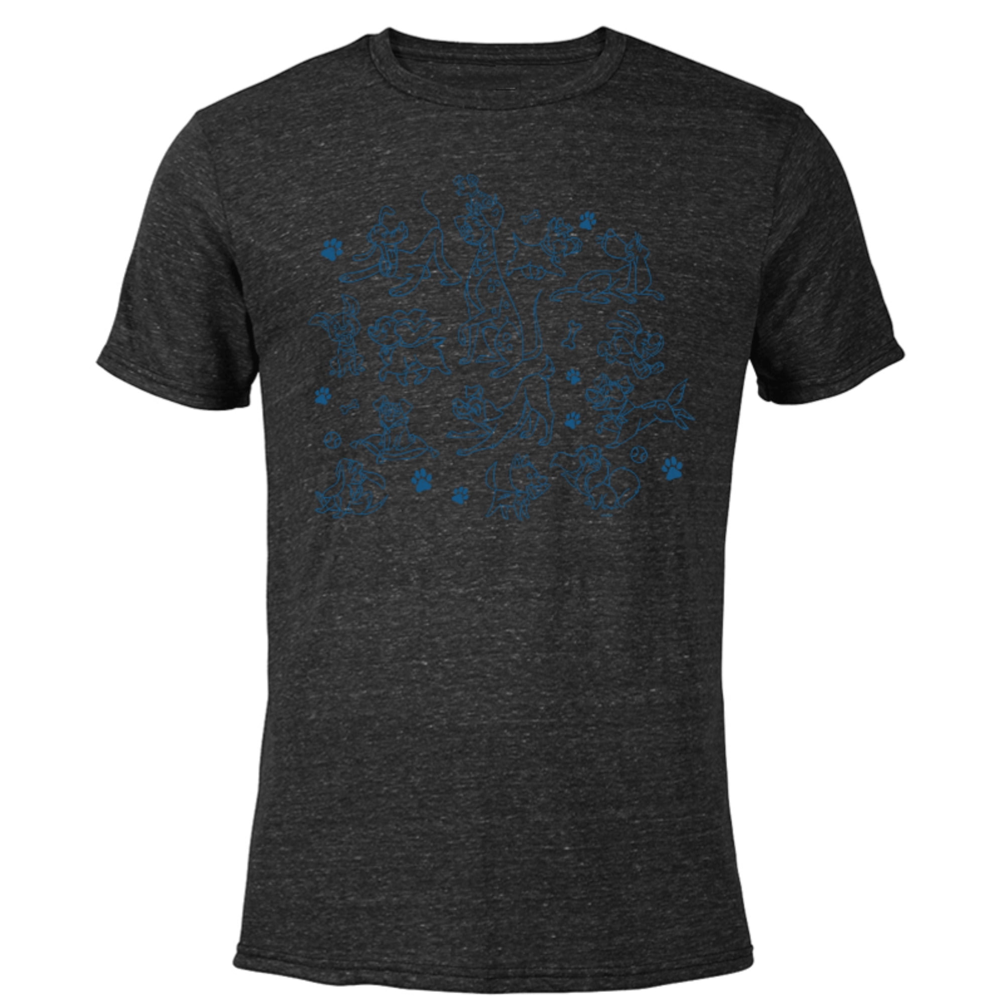 Disney Dogs Paw Prints - Short Sleeve Blended T-Shirt for Adults ...