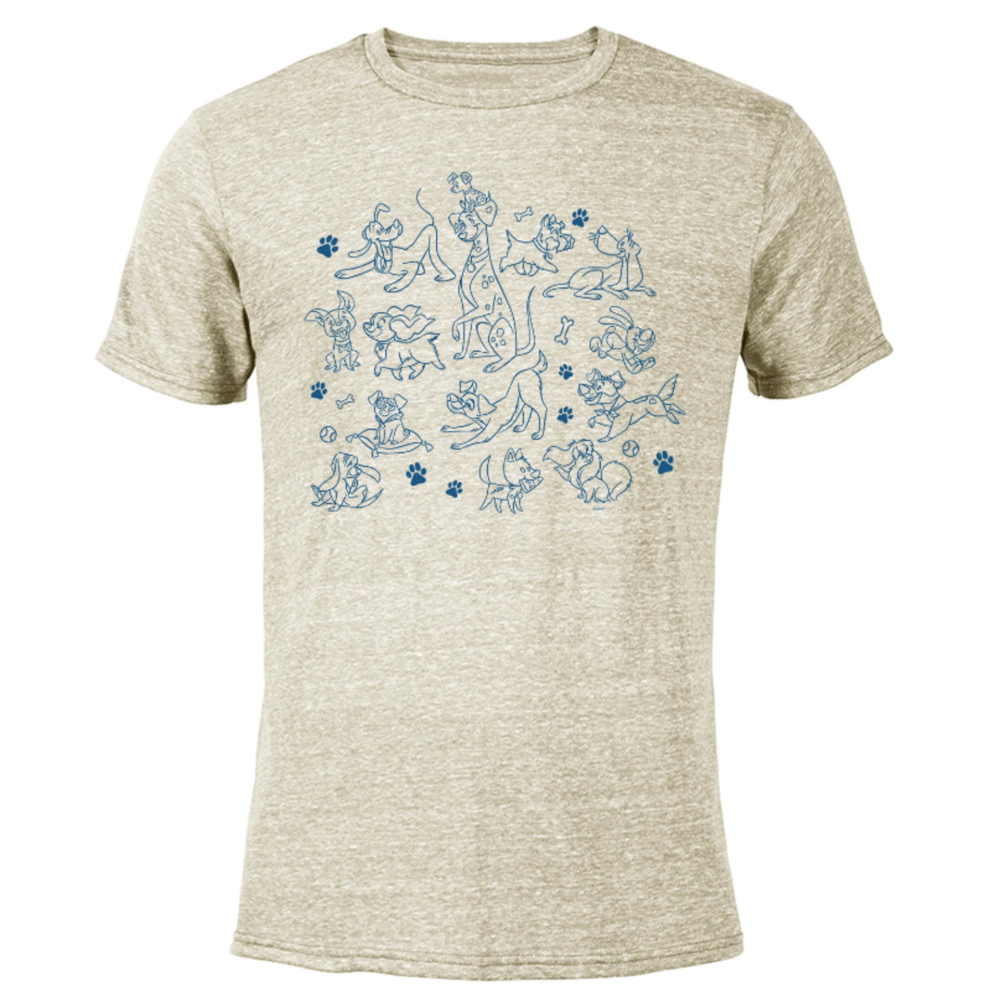 Disney Dogs Paw Prints - Short Sleeve Blended T-Shirt for Adults ...