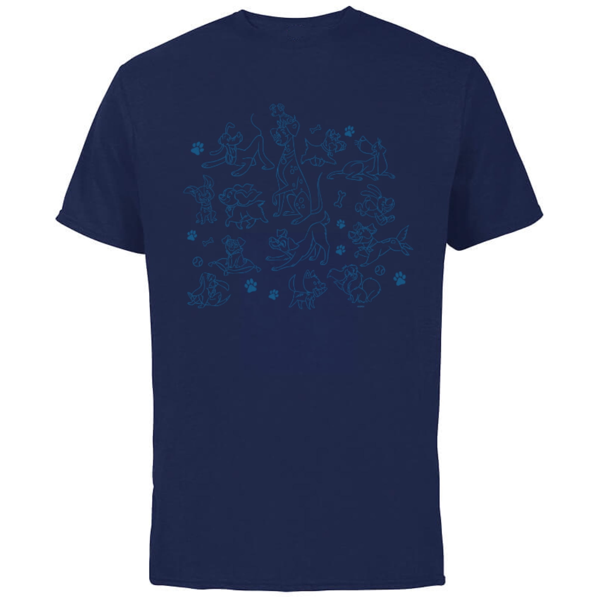 Disney Dogs Paw Prints - Short Sleeve Cotton T-Shirt for Adults ...