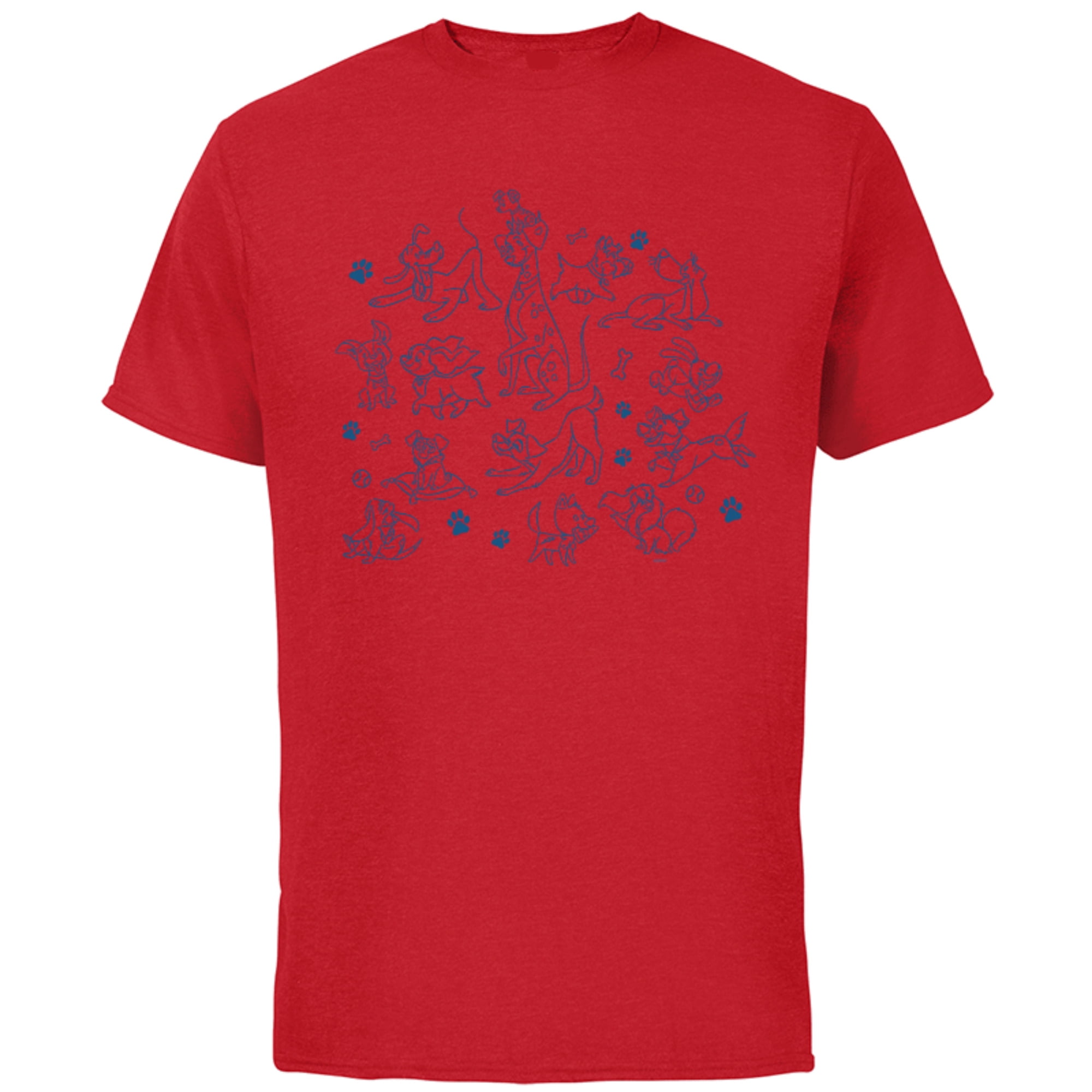 Disney Dogs Paw Prints - Short Sleeve Cotton T-Shirt for Adults ...