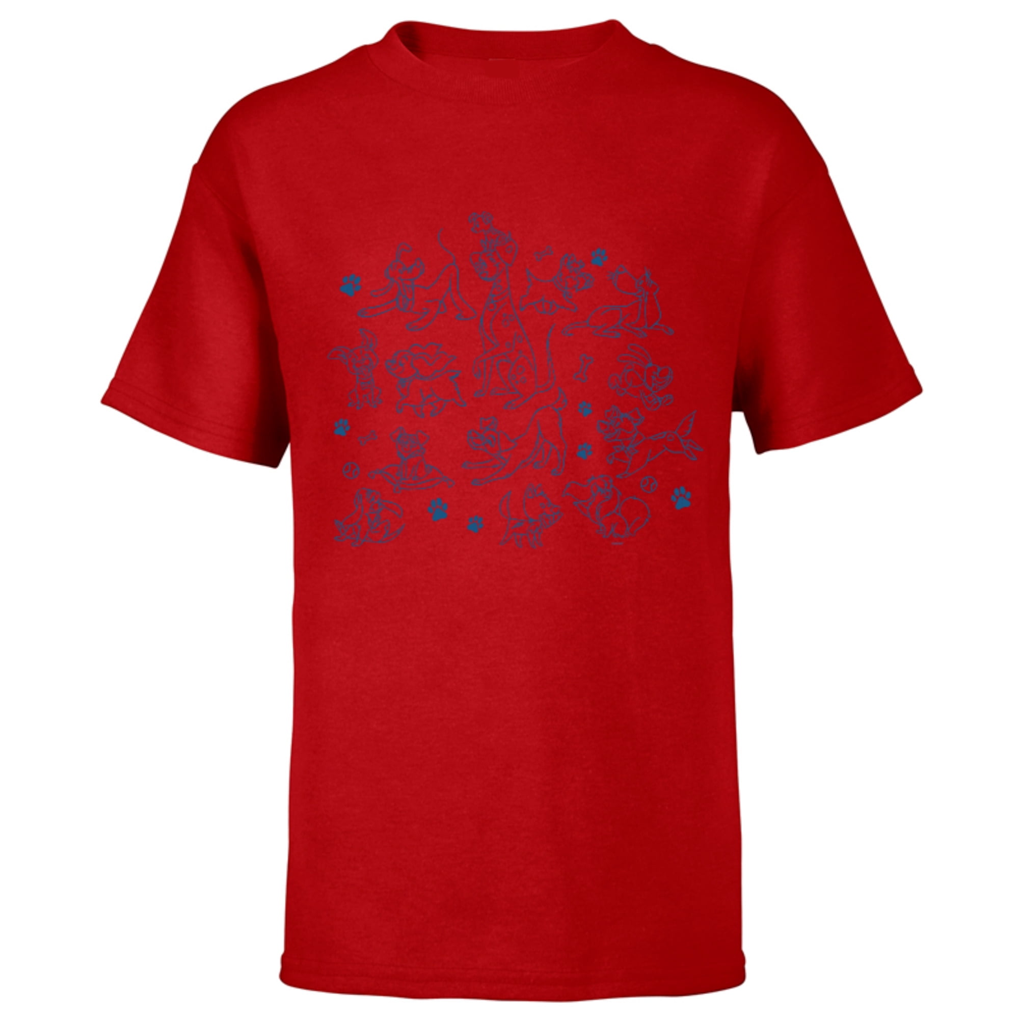 Disney Dogs Paw Prints - Short Sleeve T-Shirt for Kids - Customized-Red ...