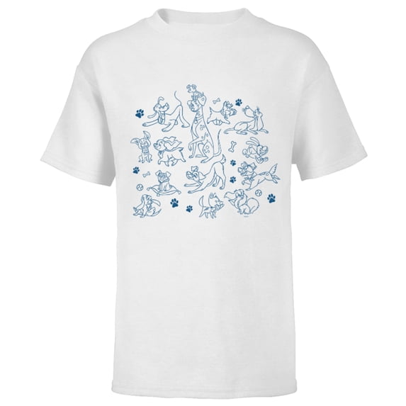 Disney Dogs Paw Prints - Short Sleeve T-Shirt for Kids - Customized ...