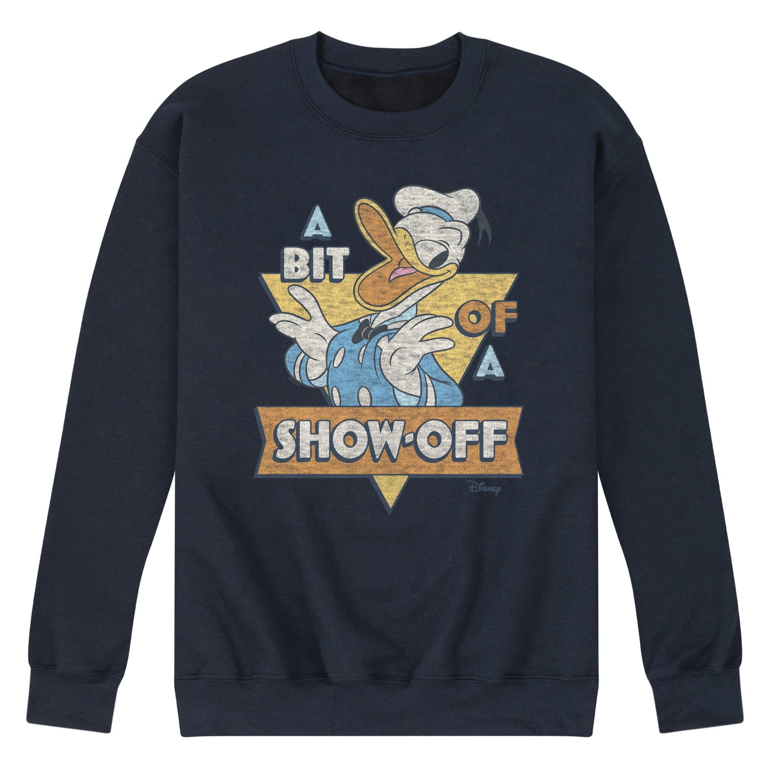 Disney - Donald Bit Of A Show Off - Men's Crew Neck Fleece Pullover ...