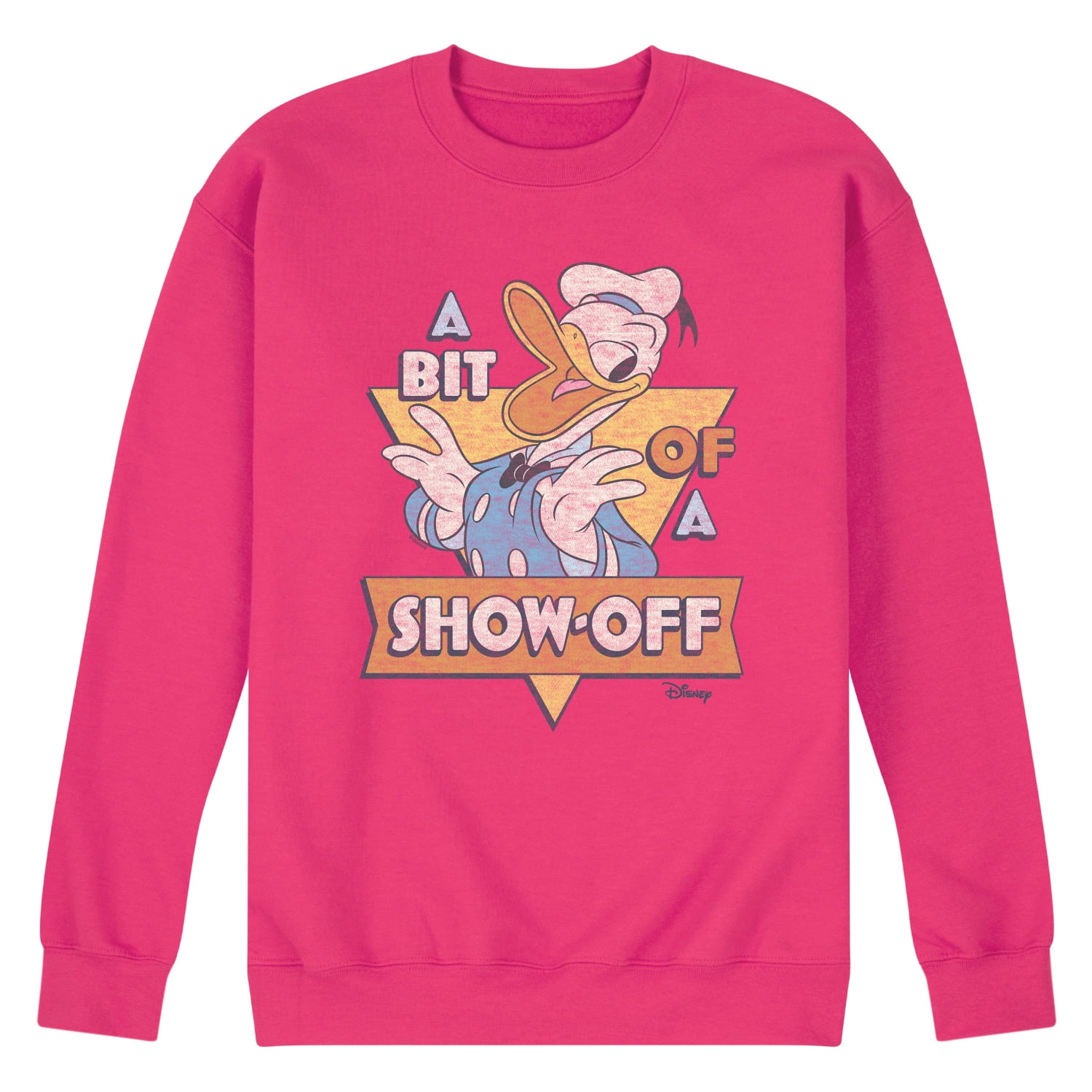 Disney - Donald Bit Of A Show Off - Men's Crew Neck Fleece Pullover ...