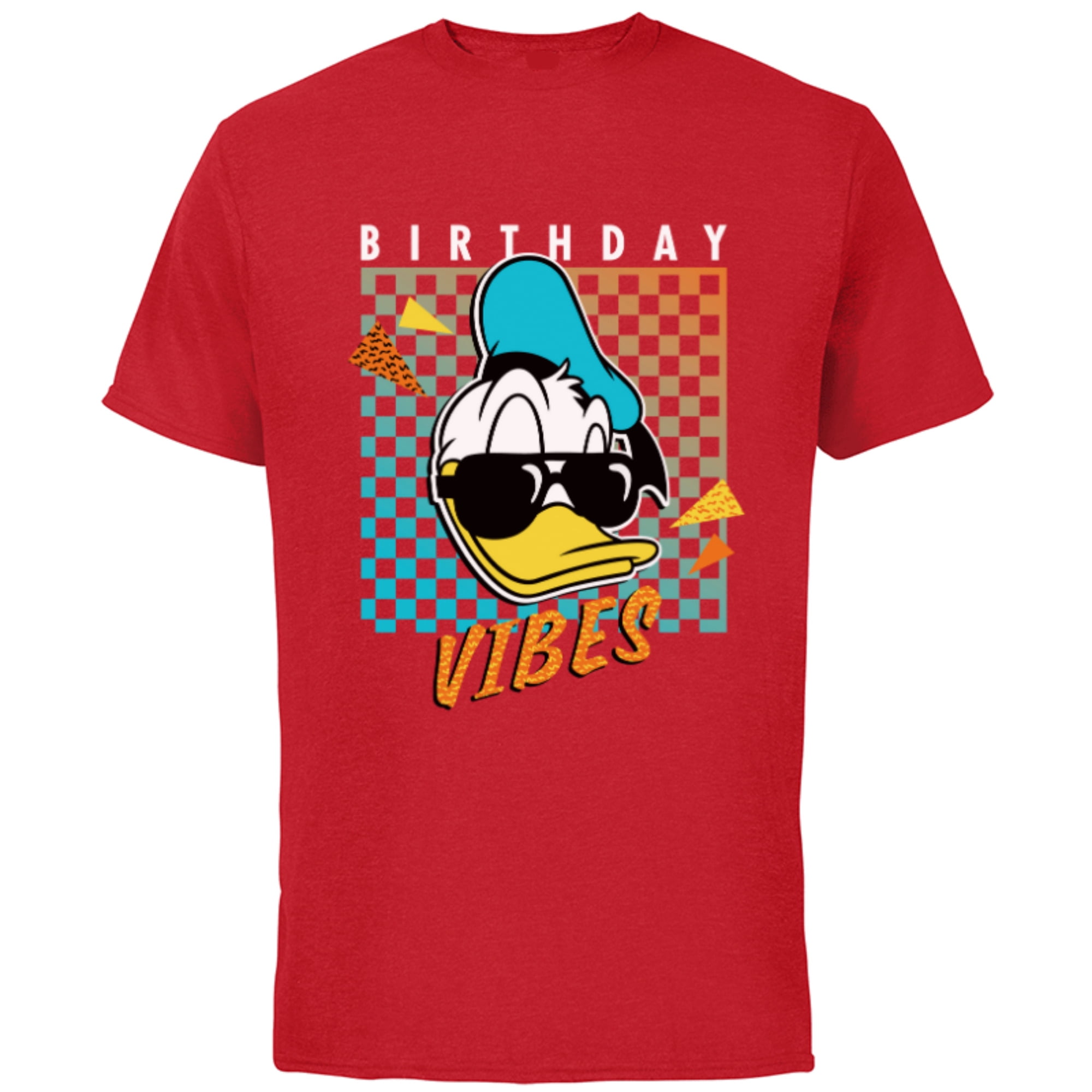 Disney Donald Duck Birthday Vibes 80s - Short Sleeve Cotton T-Shirt for ...