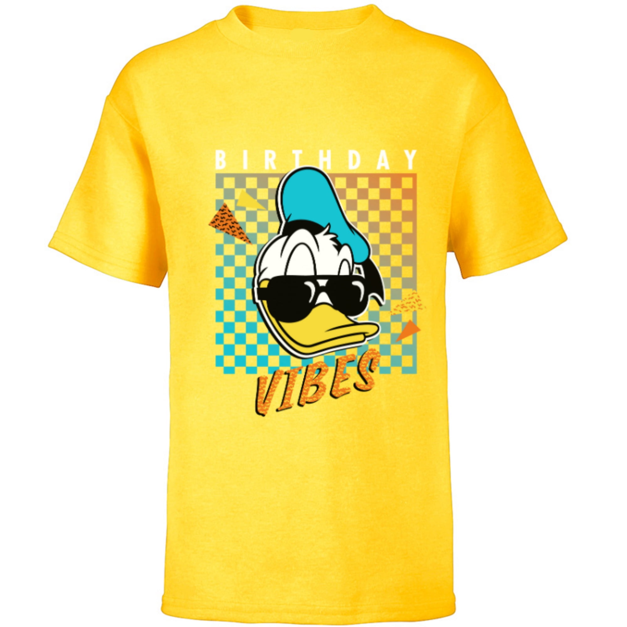 Disney Donald Duck Birthday Vibes 80s - Short Sleeve T-Shirt for Kids ...