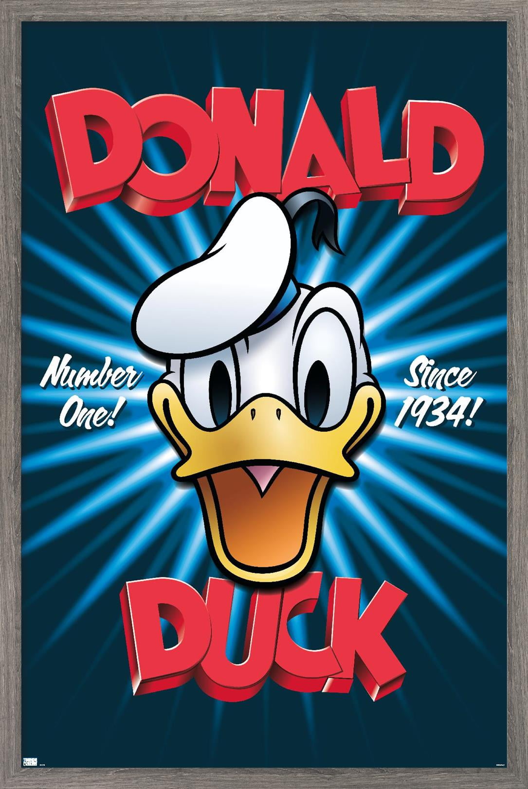 Disney Donald Duck - Number One Wall Poster, 14.725" x 22.375" Framed ...