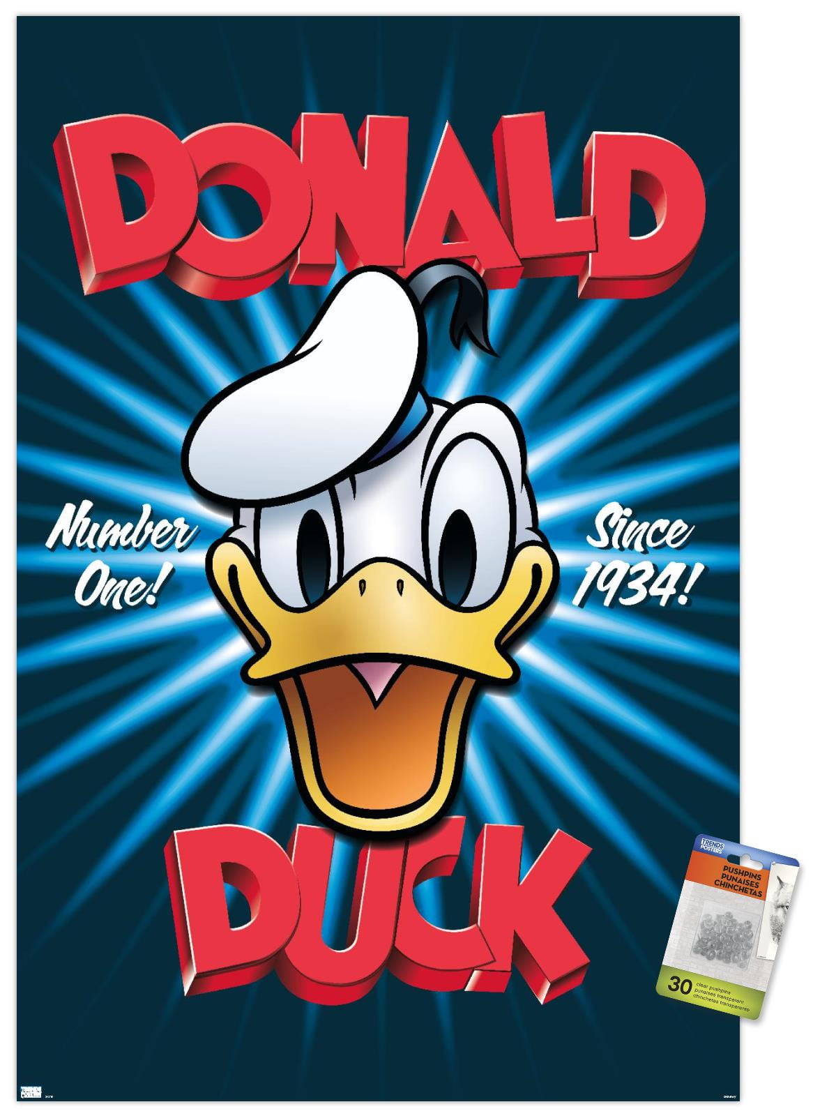 Disney Donald Duck - Number One Wall Poster with Pushpins, 22.375" x 34 ...