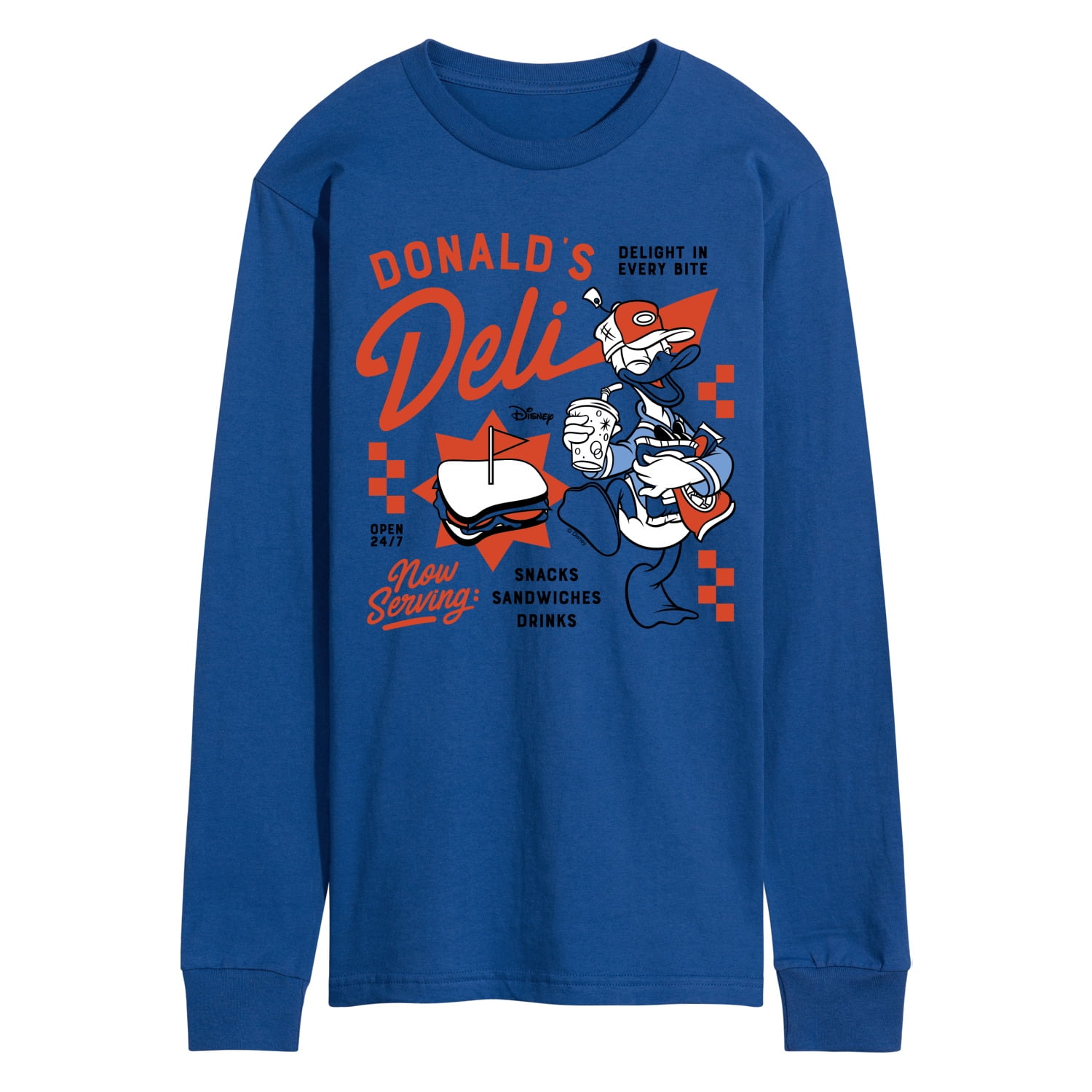 Disney - Donalds Deli - Men's Long Sleeve Graphic T-Shirt - Walmart.com