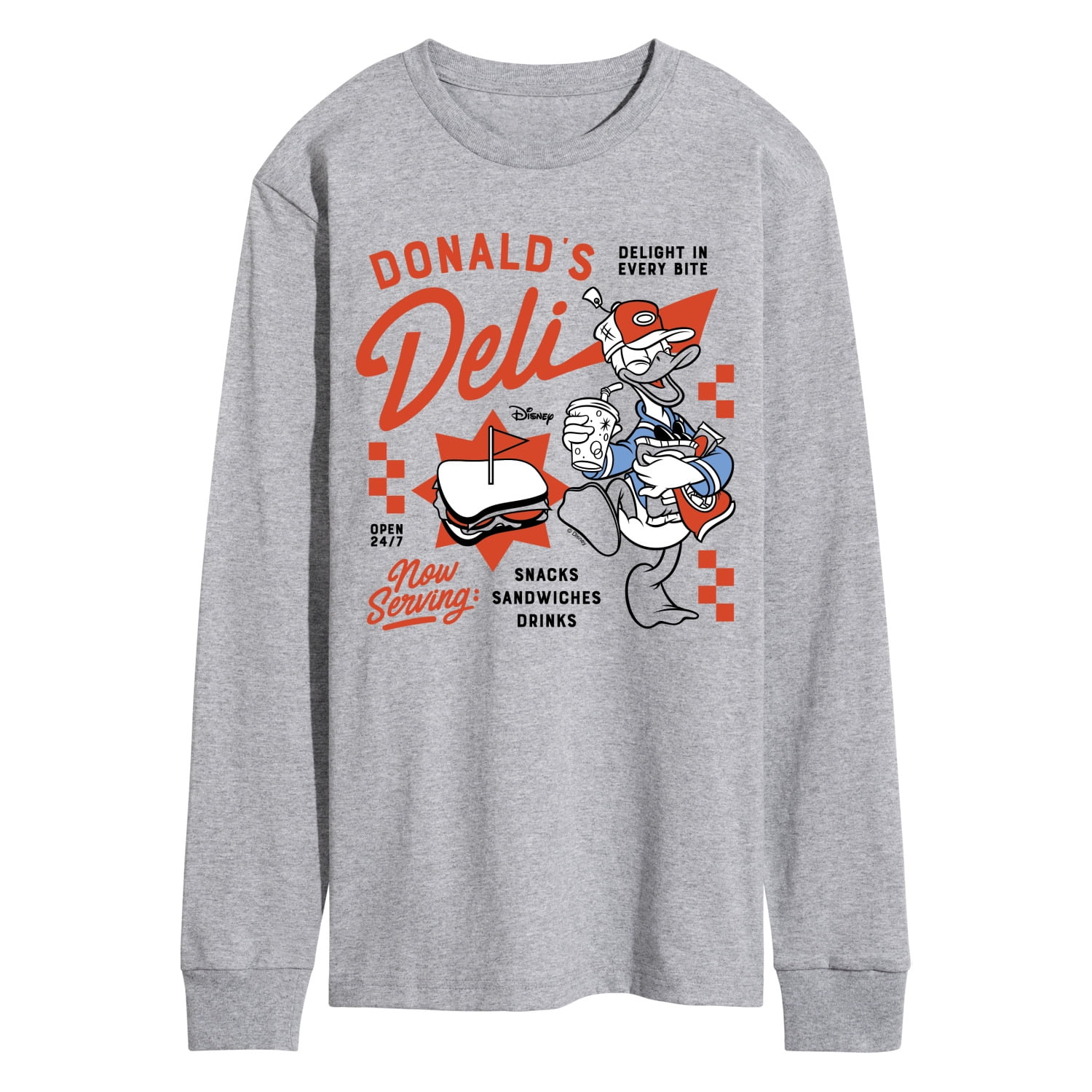 Disney - Donalds Deli - Men's Long Sleeve Graphic T-Shirt - Walmart.com