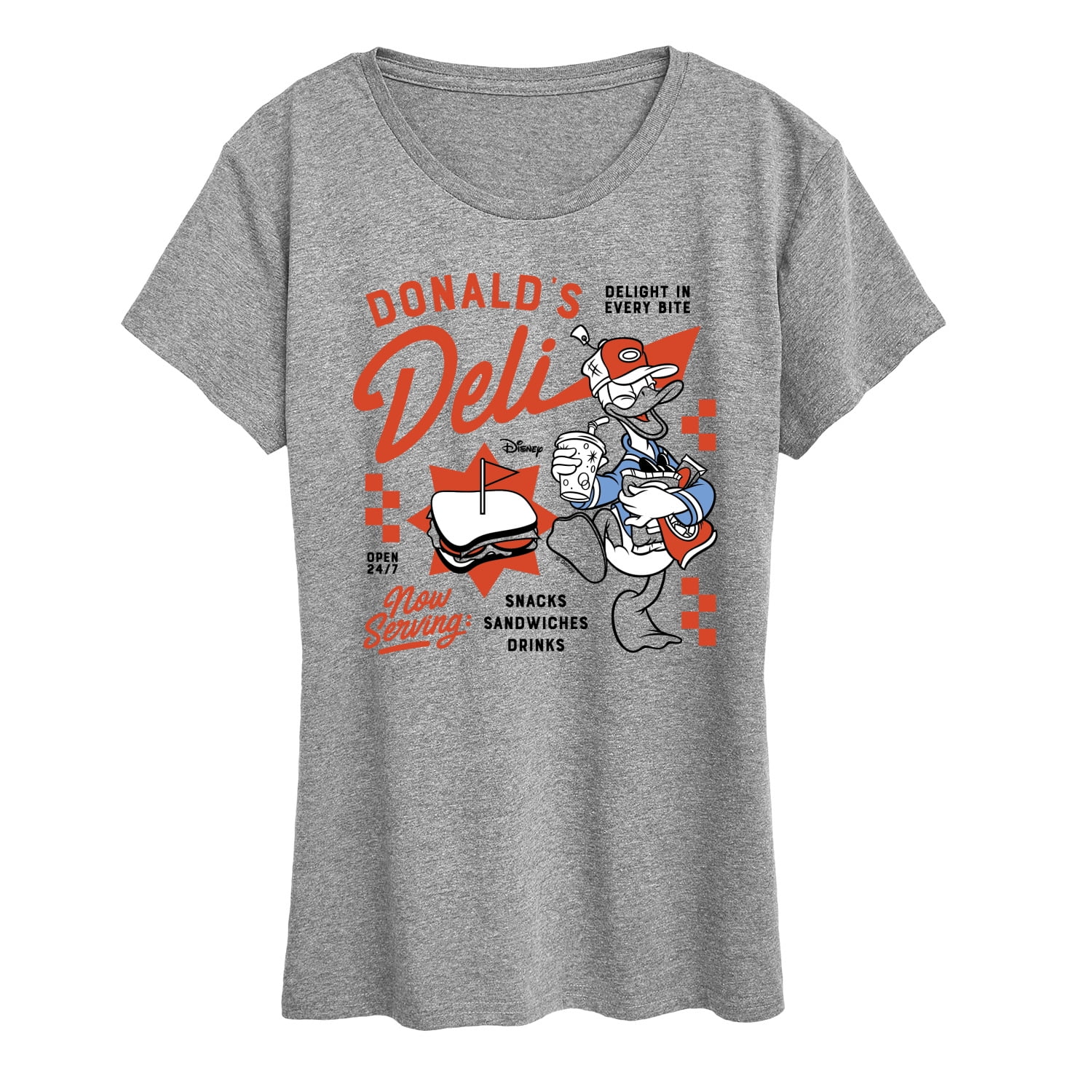 Disney - Donalds Deli - Women's Short Sleeve Graphic T-Shirt - Walmart.com
