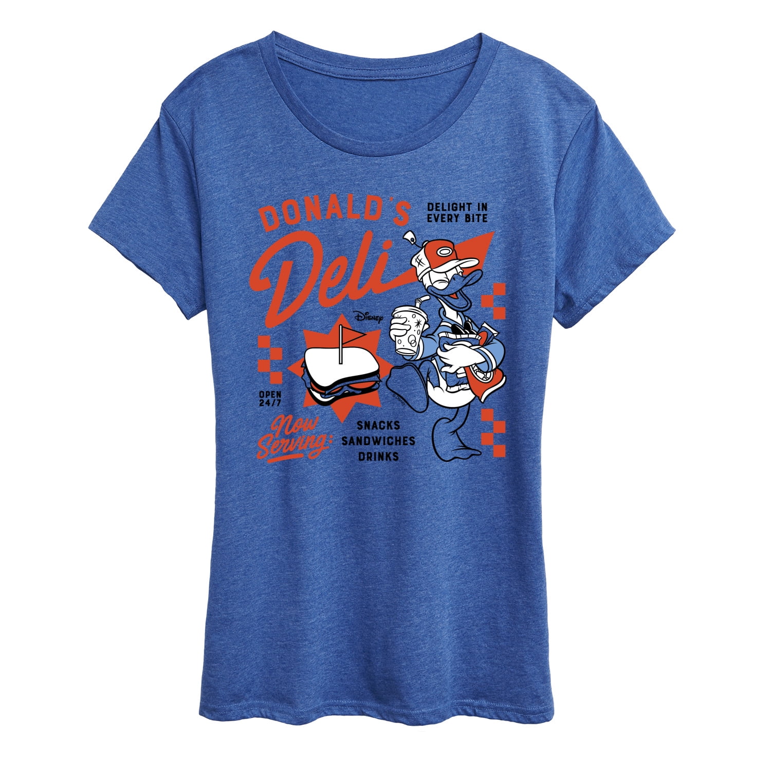 Disney - Donalds Deli - Women's Short Sleeve Graphic T-Shirt - Walmart.com
