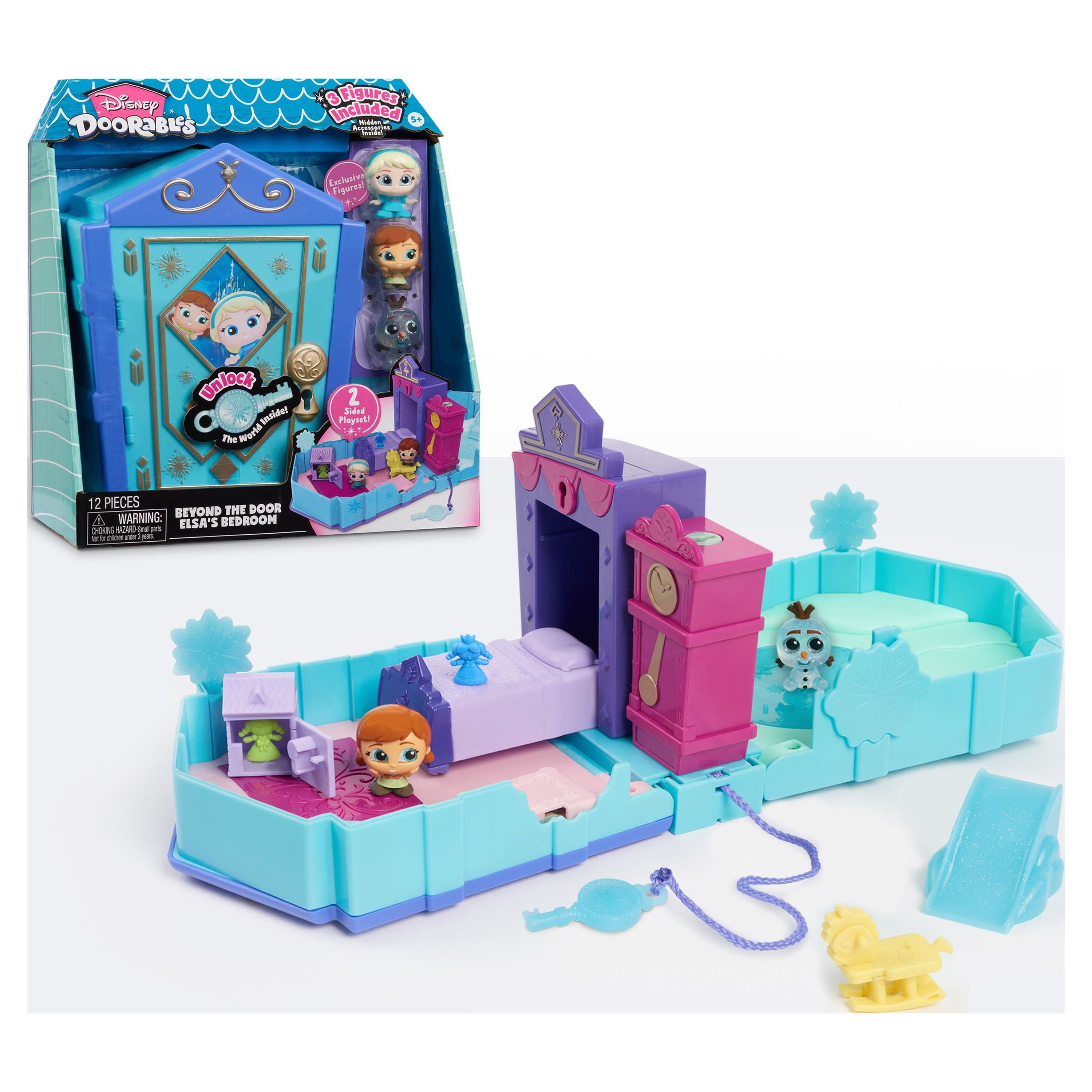 Disney Doorables Elsa Playset: Includes 3 Exclusive Figures, 7 ...