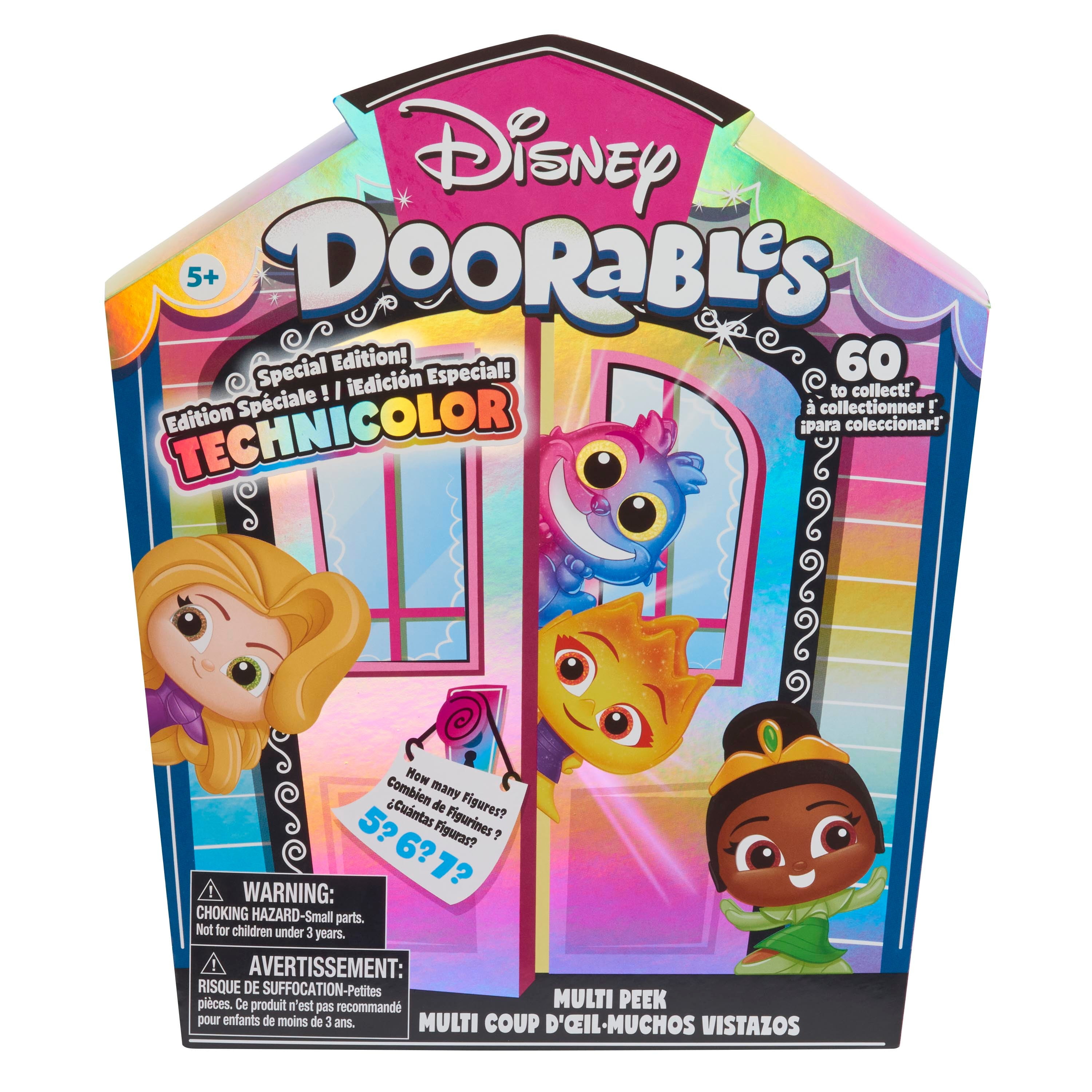 Disney Doorables Technicolor Takeover, 1.5-inch Figurines, 5-7 Figures, Toys for Ages 5 up ...