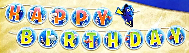 Disney Dory Jointed Happy Birthday Party Decoration Banner - 9 Feet ...