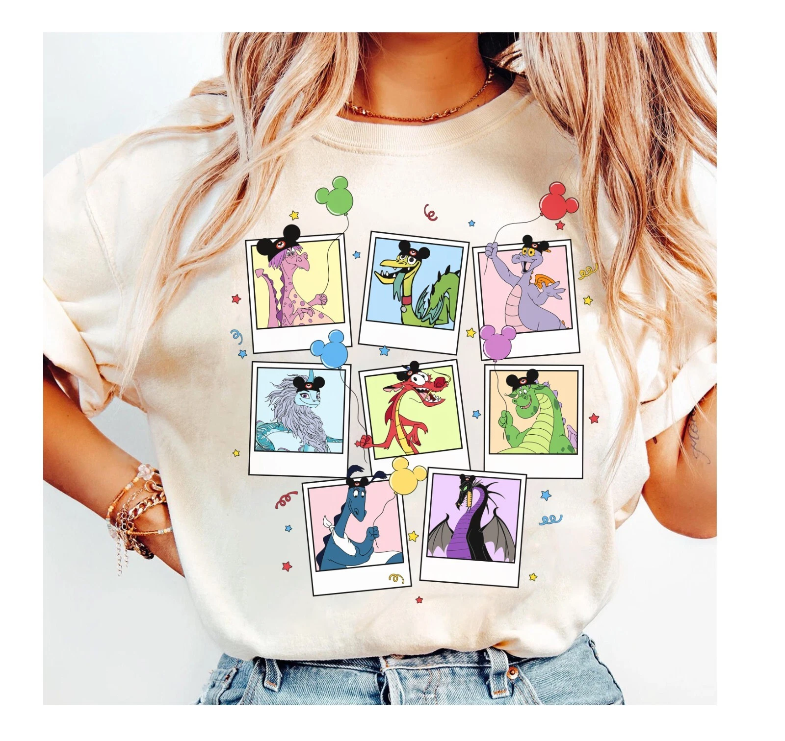 Disney Dragon Characters Birthday Balloon Figment Unisex Tee - Walmart.com