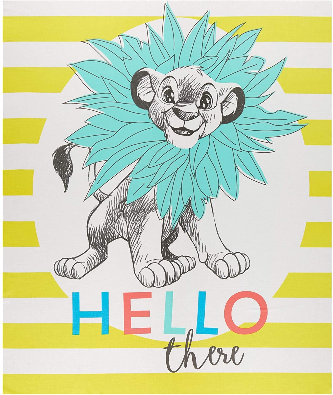 Disney "Dressed to Impress" Simba Hello There 36" 100% Cotton Fabric ...