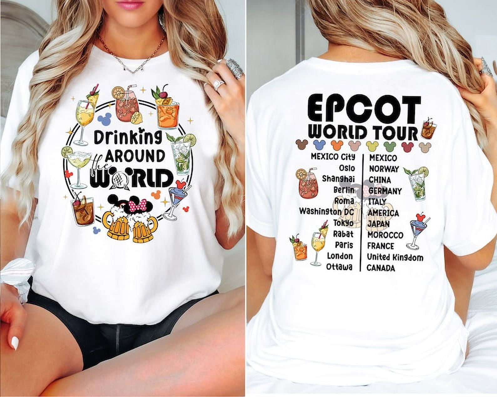 Disney Drinking Disney Team Shirt, Epcot Drinking Around The World Tee ...