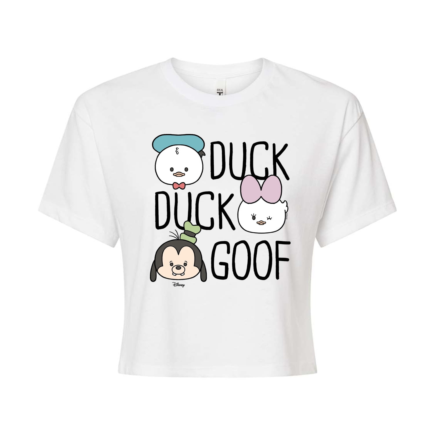 Disney - Duck Duck Goof - Juniors Cropped Cotton Blend T-Shirt ...