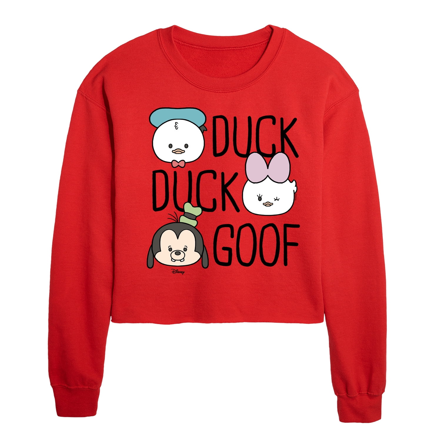 Disney - Duck Duck Goof - Juniors Cropped Crew Neck Sweatshirt ...