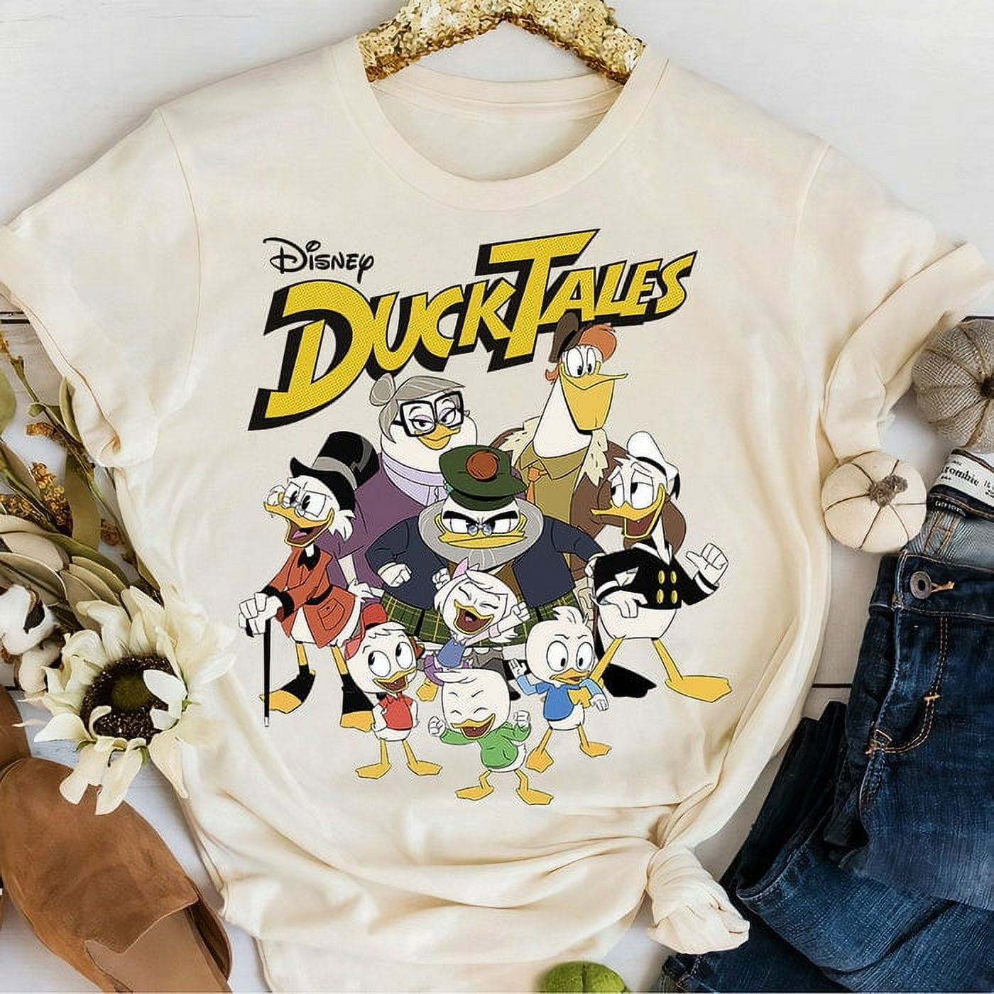 Disney DuckTales Group Shot Logo Shirt, Scrooge McDuck, Huey, Dewey ...