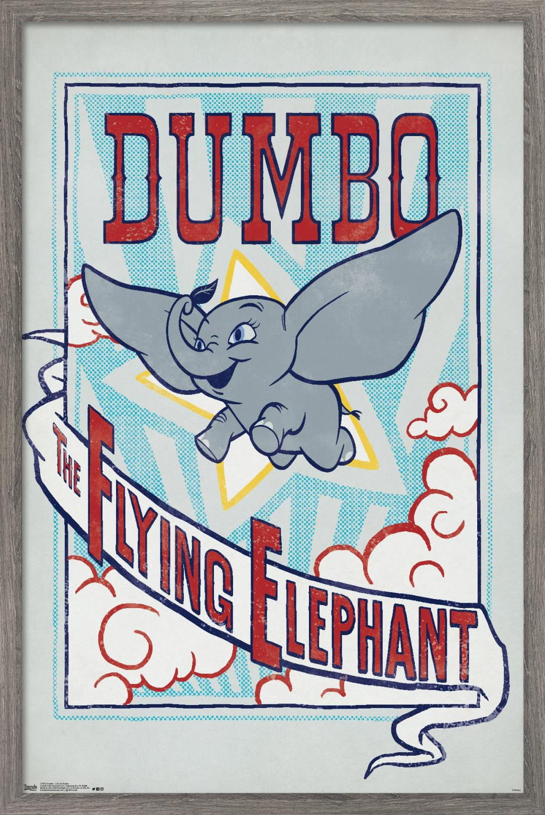 Disney Dumbo - Circus Poster Wall Poster, 22.375" x 34", Framed ...