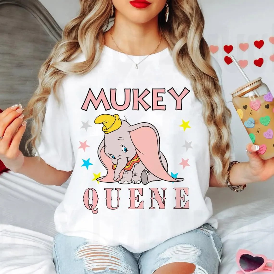 Disney Dumbo Cute Happy Elephant Flying Character Circus Star T-Shirt ...