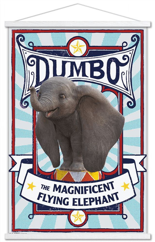 Disney Dumbo - Cute Wall Poster with Wooden Magnetic Frame, 22.375" x ...
