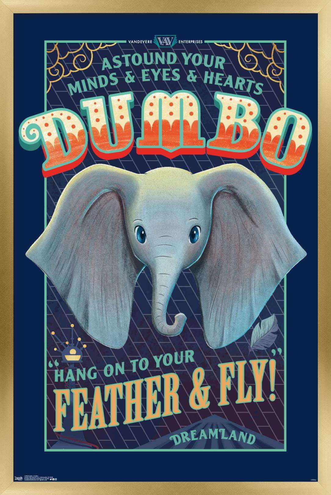 Disney Dumbo - Feather Wall Poster, 22.375" x 34", Framed - Walmart.com