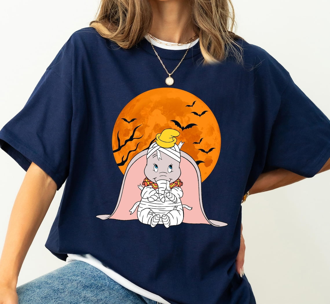 Disney Dumbo Mummy Dumbo Halloween Moon Shirt, Cute Dumbo Halloween ...